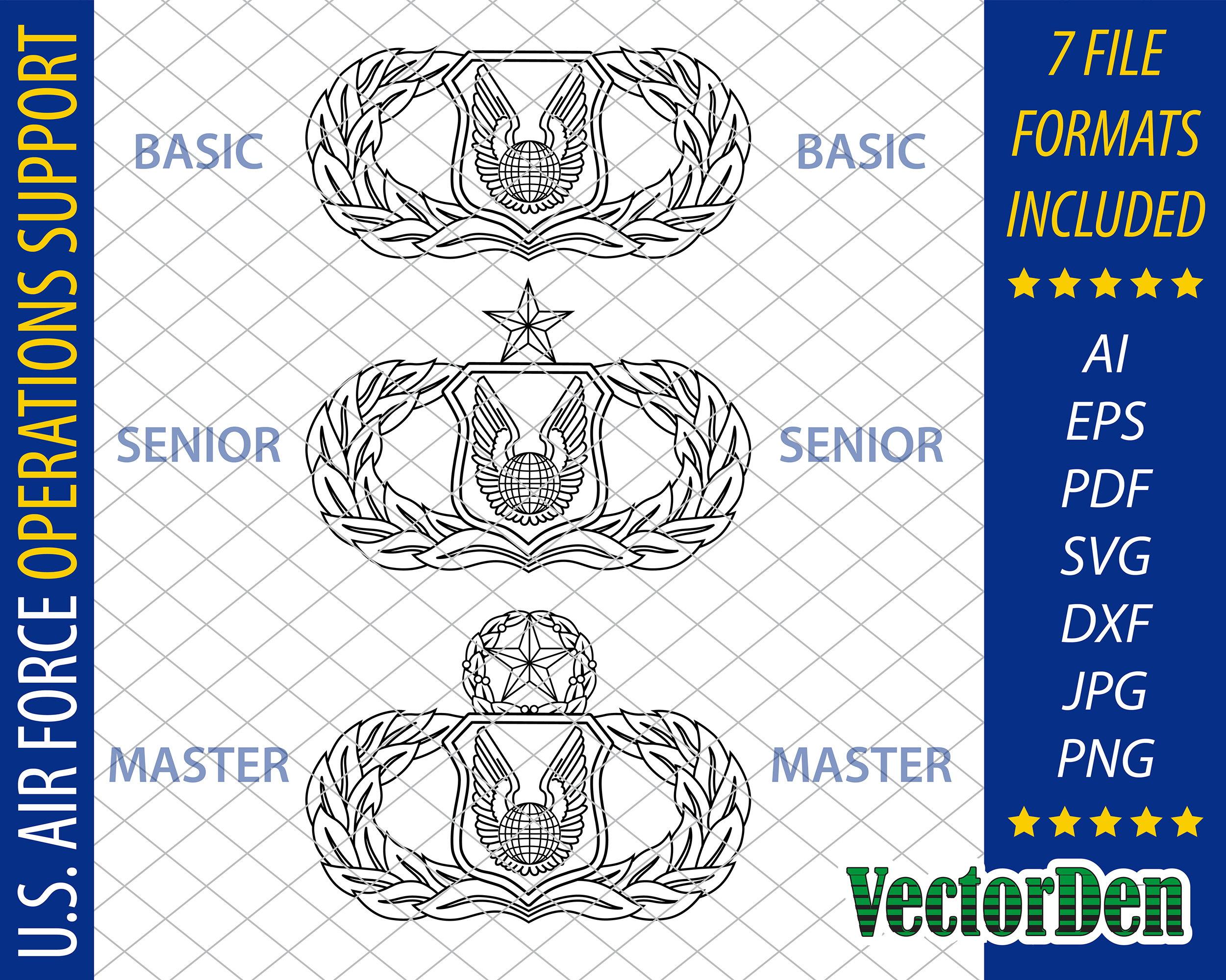 U.S. Air Force Operations Support - Set -vector Insignia - Etsy