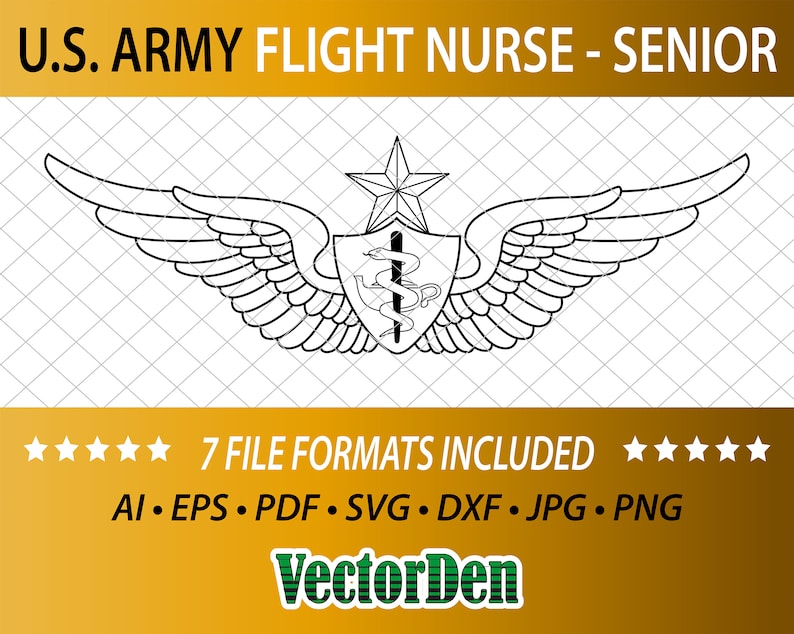 U.S. Army Flight Nurse Badge - Senior - Vector Insignia - Etsy
