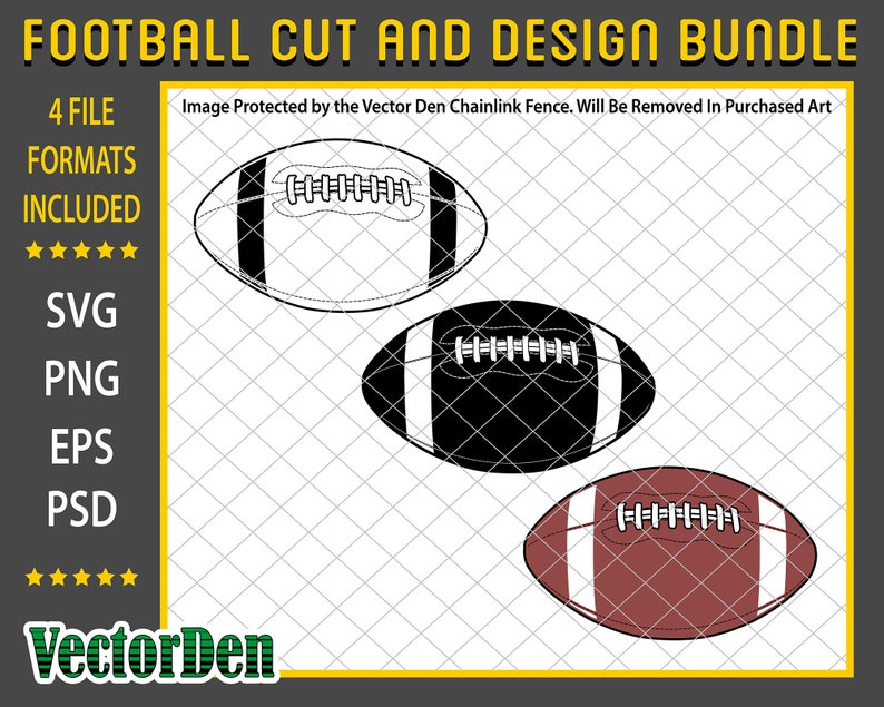 Football Cut and Design Bundle, Football SVG, Football PNG, Football ...
