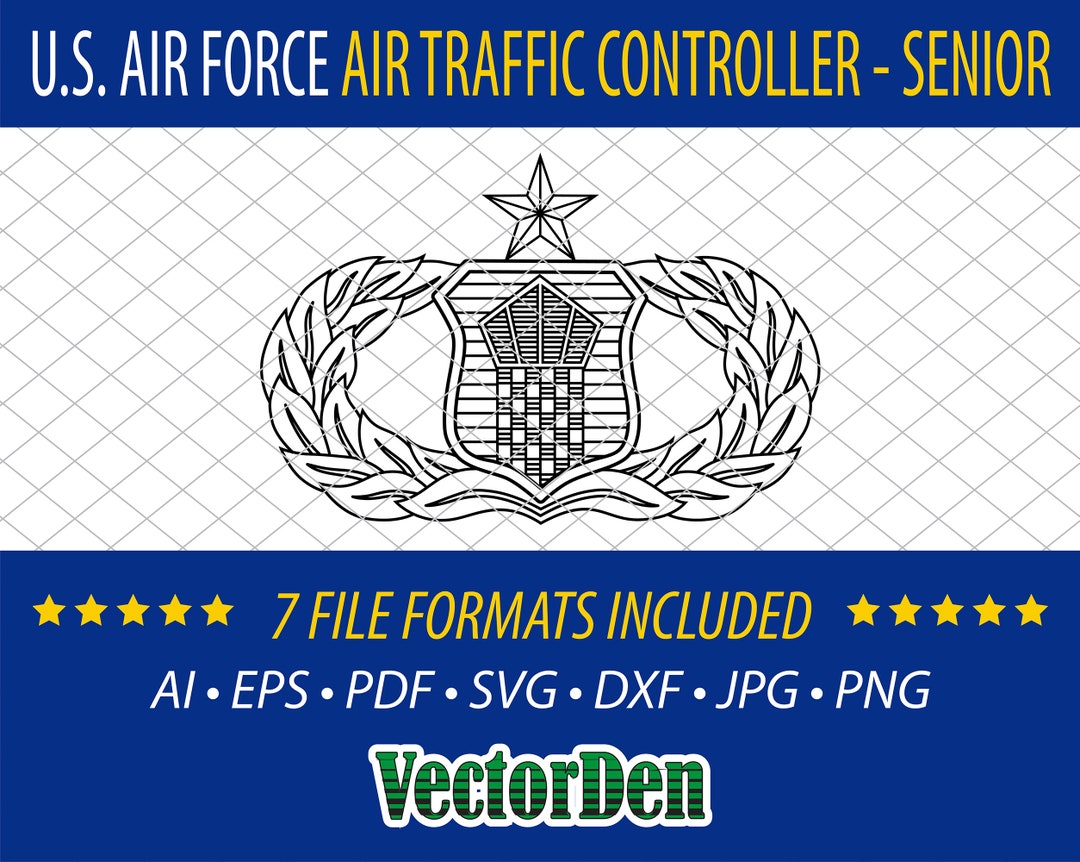 U.S. Air Force Air Traffic Controller Badge - Senior - Vector Insignia ...