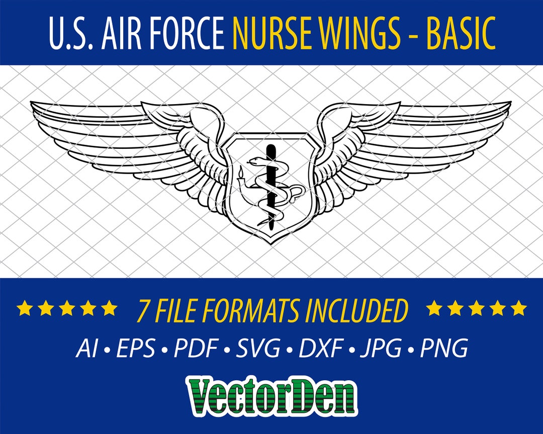 U.S. Air Force Flight Nurse Wings - Basic- Vector Insignia - Etsy