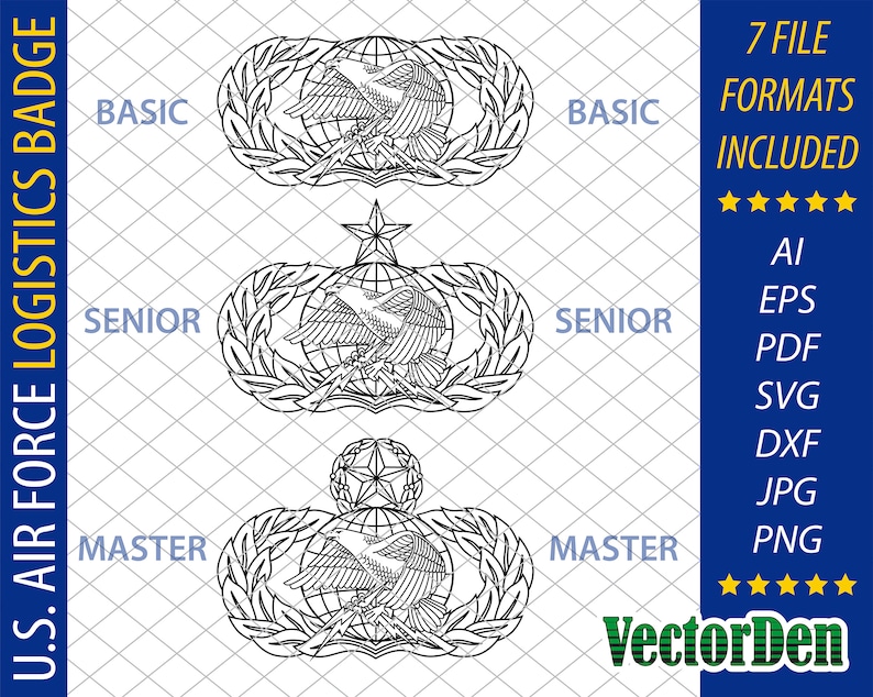 U.S. Air Force Logistics Badge - Set - Vector Insignia - Etsy