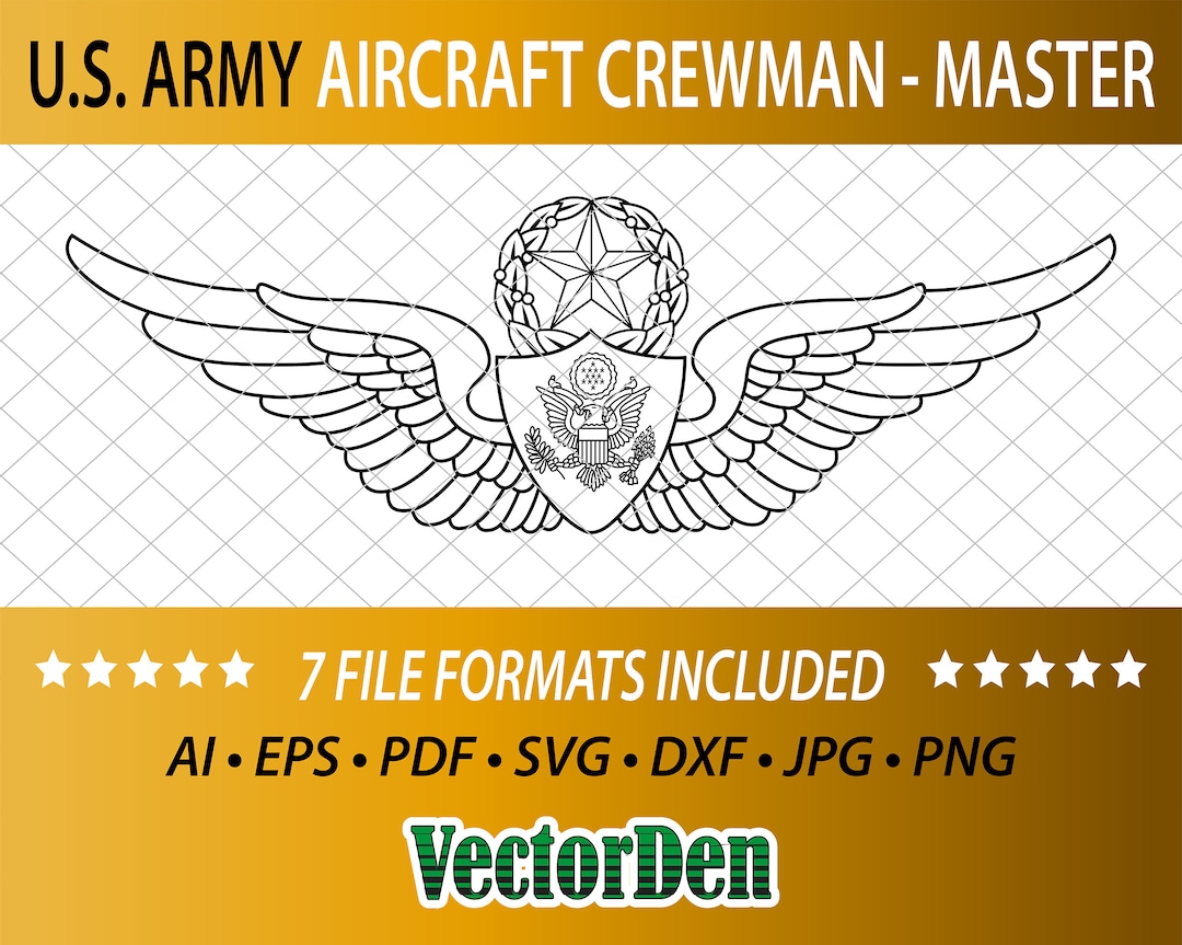 U.S. Army Aircraft Crewman Badge - Master - Vector Insignia - Etsy