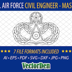 U.S. Air Force Civil Engineer Badge - Master -vector Insignia - Etsy