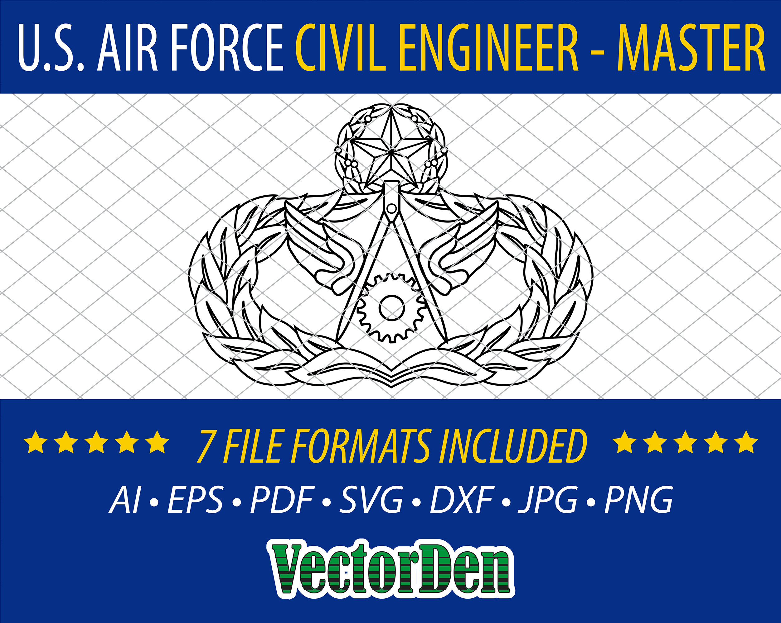 U.S. Air Force Civil Engineer Badge - Master -vector Insignia - Etsy