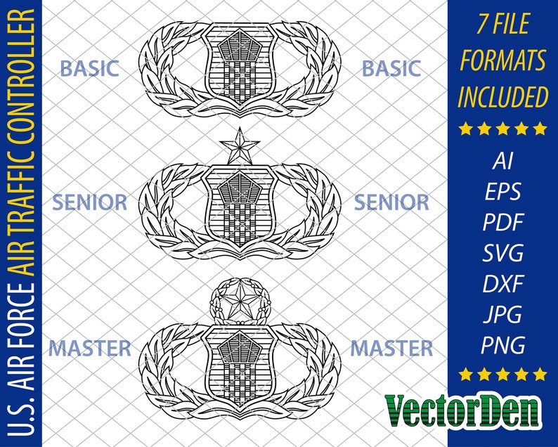 Air Force Air Traffic Controller Badge Set Vector Insignia - Etsy