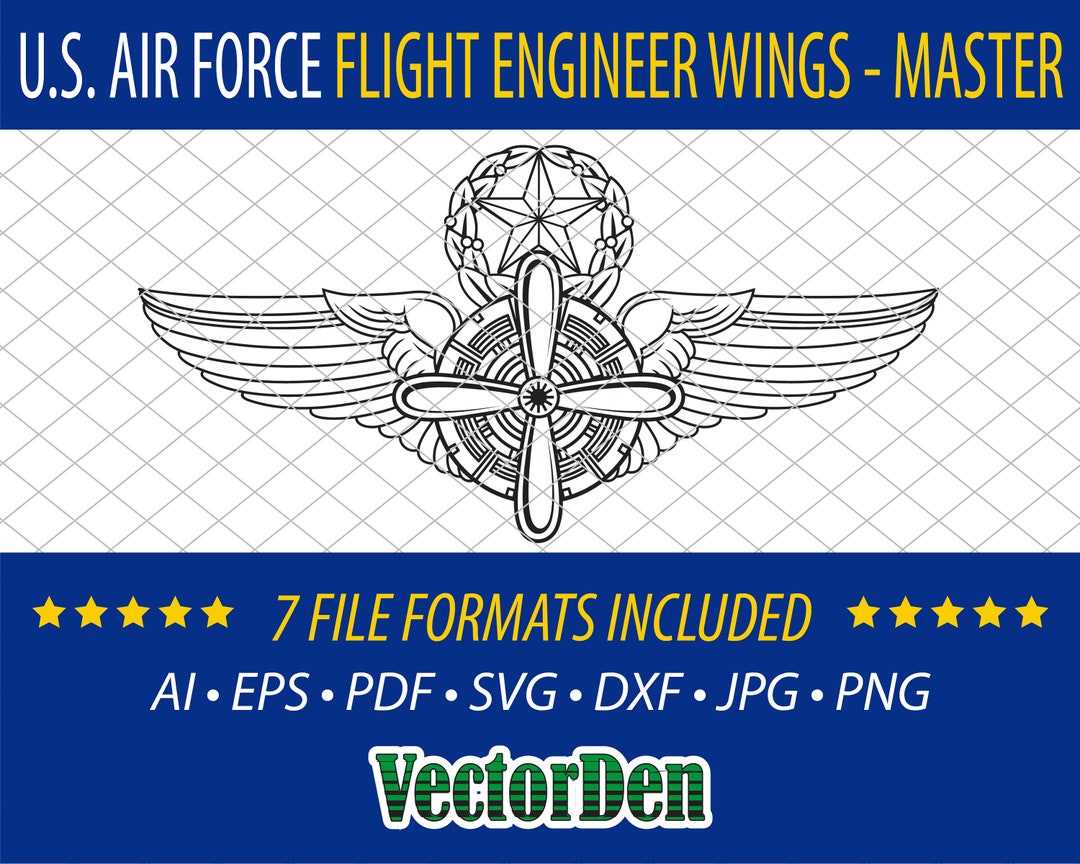 U.S. Air Force Flight Engineer Wings - Master - Badge Insignia Vector ...