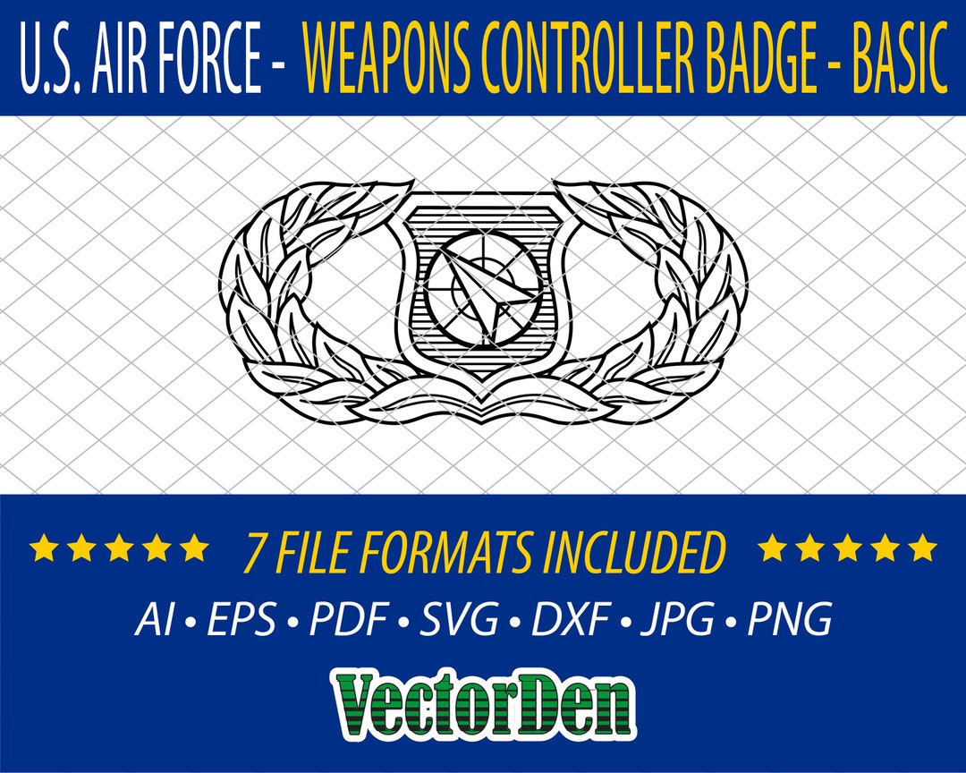 U.S. Air Force Weapons Controller Badge - Basic - Insignia Vector Art ...