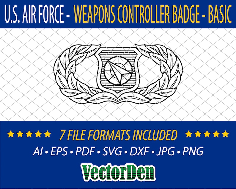 U.S. Air Force Weapons Controller Badge Basic Insignia Vector Art - Etsy