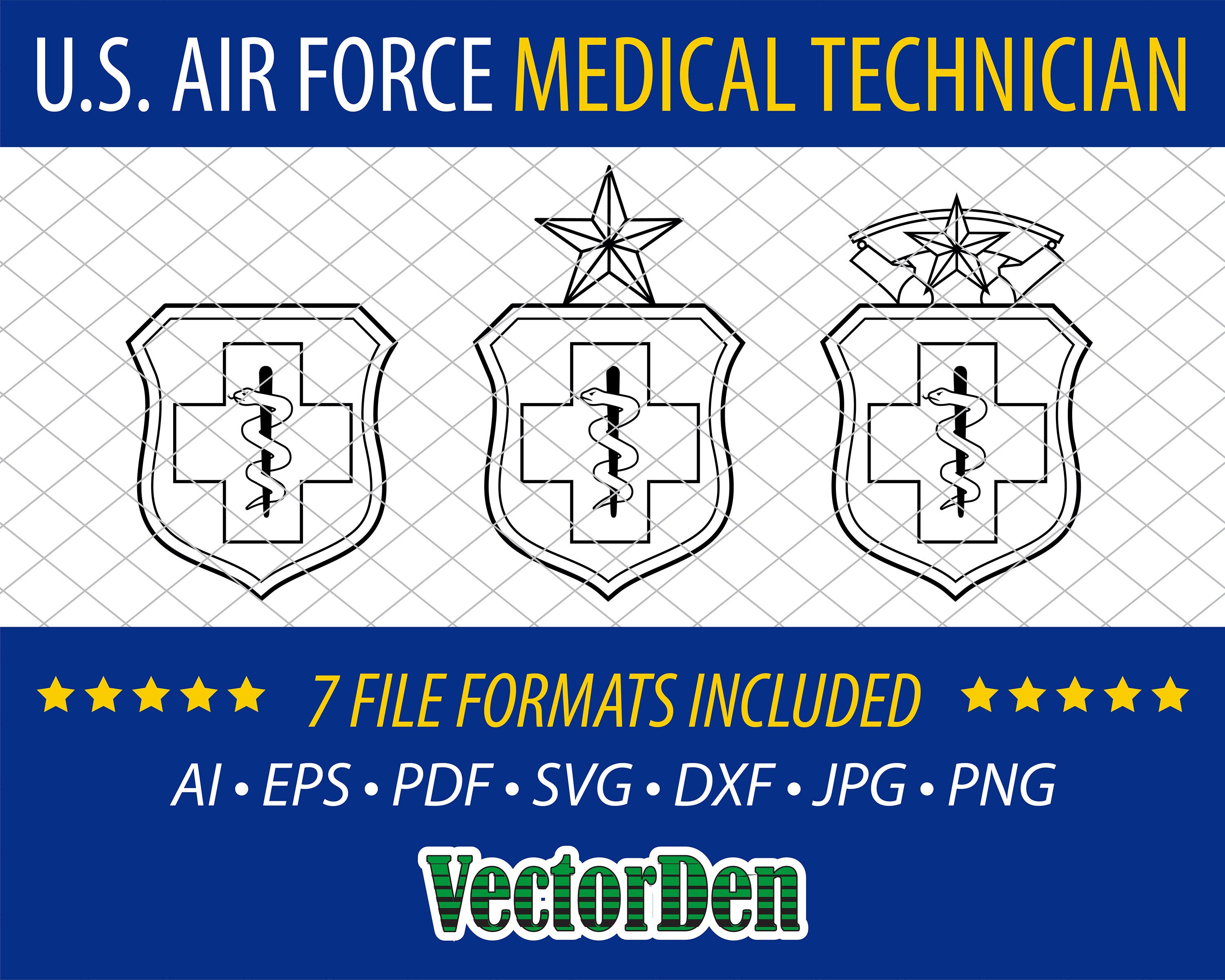 U.S. Air Force Medical Technician Badge - Set - Insignia Vector Art - Etsy