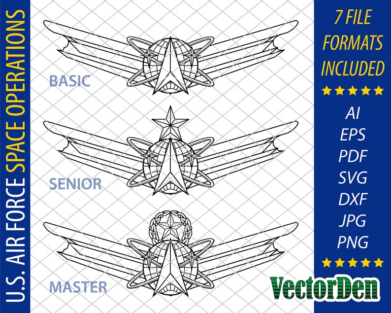U.S. Air Force Space Operations Badge Set - Vector Insignia - Etsy