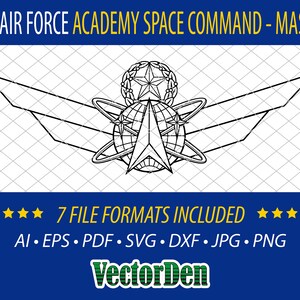 U.S. Air Force Academy Space Command Badge - Master - Vector Insignia ...