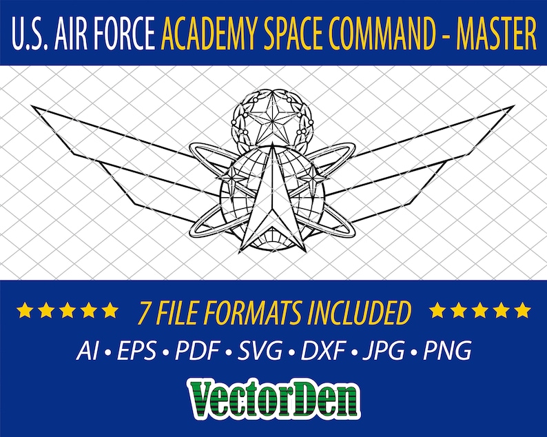 U.S. Air Force Academy Space Command Badge - Master - Vector Insignia ...