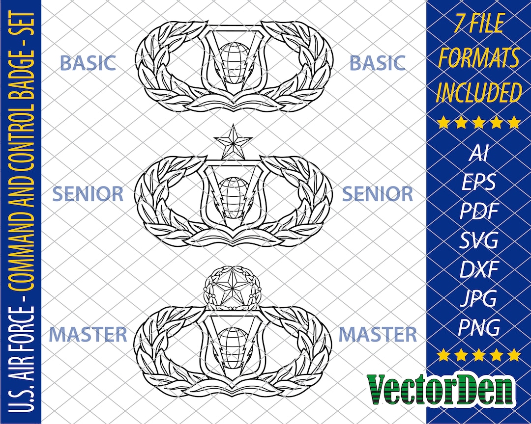 U.S. Air Force Command and Control Badge - Set - Insignia Vector Art - Etsy