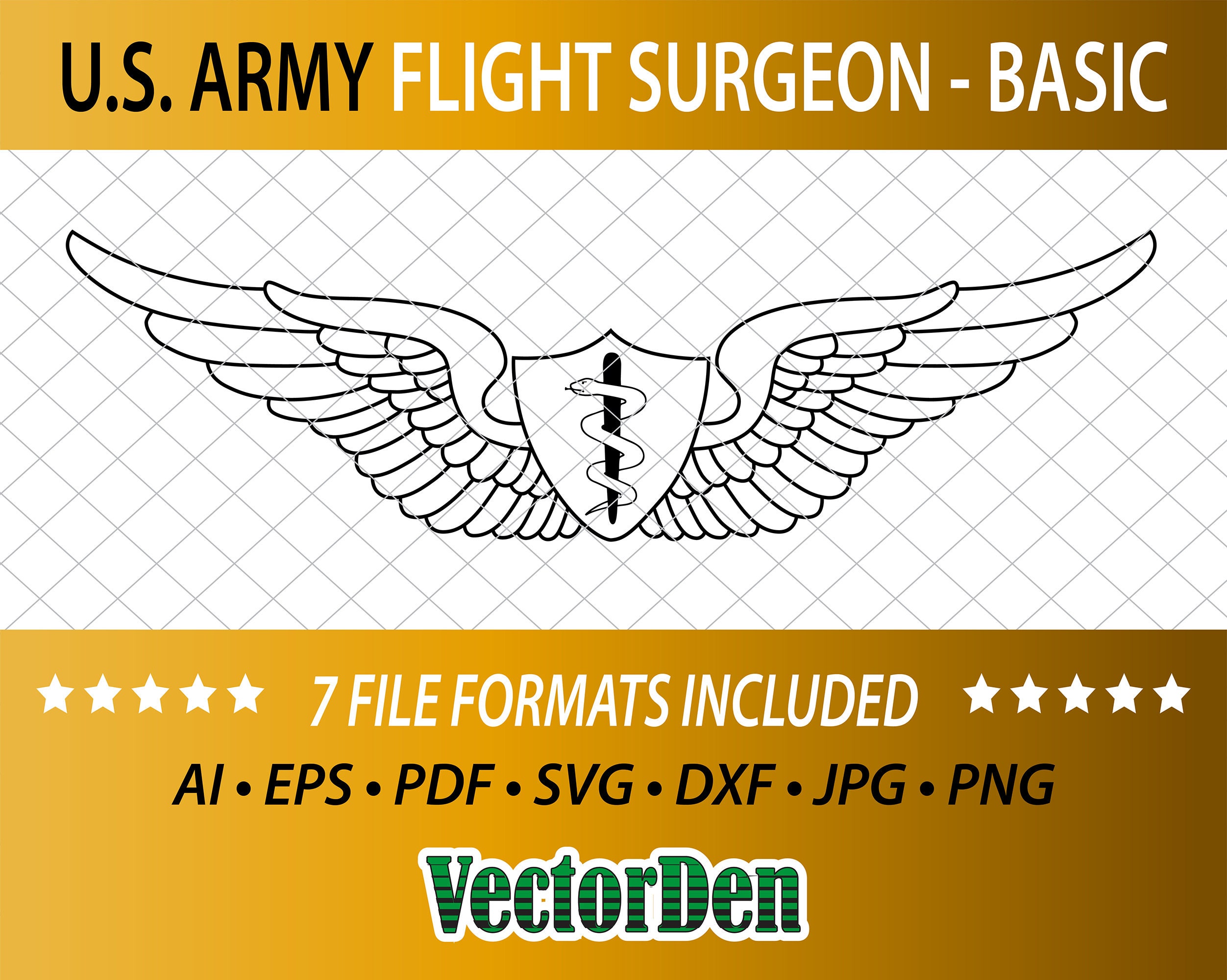 U.S. Army Flight Surgeon Badge - Basic - Vector Insignia - Etsy
