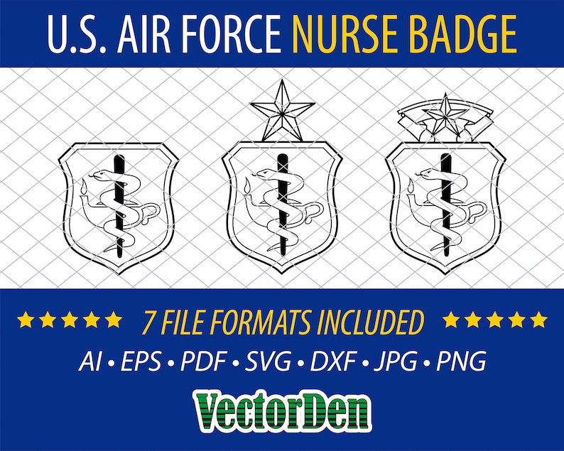 U.S. Air Force Nurse Badge - Vector Nurse Insignia Banner - Etsy