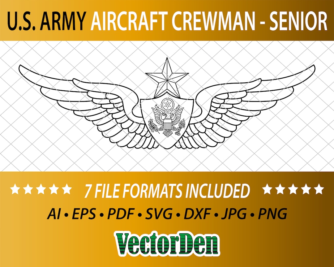 U.S. Army Aircraft Crewman Badge - Senior - Vector Insignia - Etsy