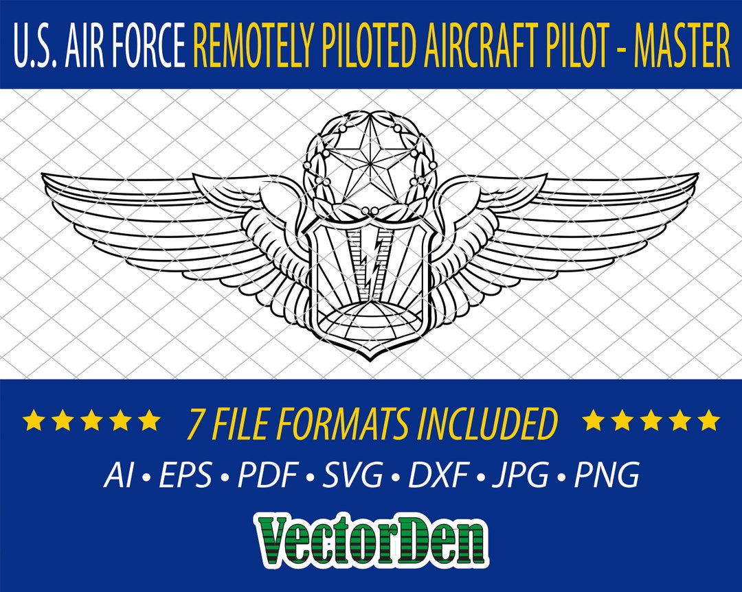 U.S. Air Force Remotely Piloted Aircraft Pilot Badge - Master - Vector ...