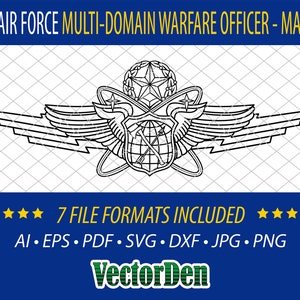 U.S. Air Force Multi-domain Warfare Officer Badge - Master - Vector ...