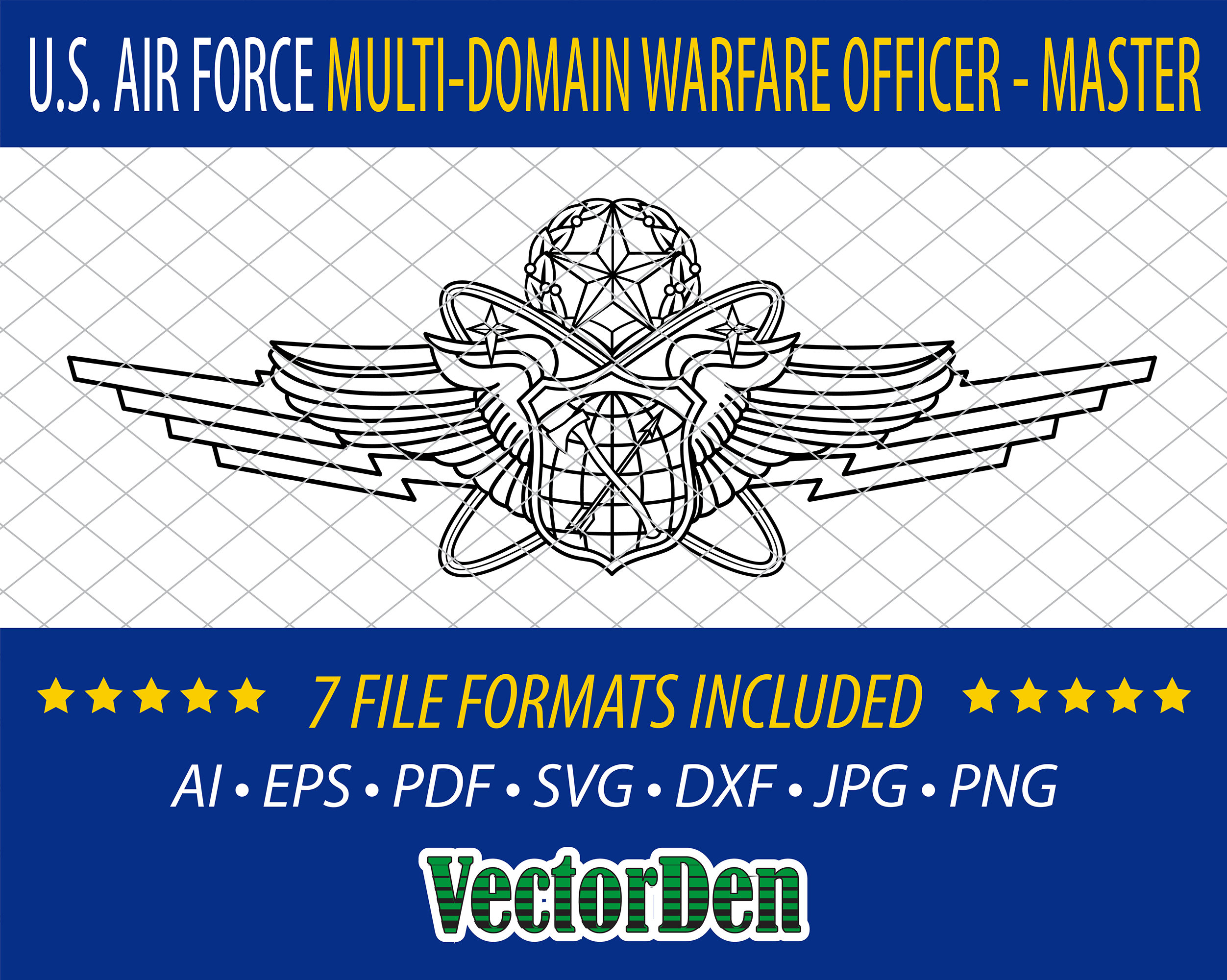 U.S. Air Force Multi-domain Warfare Officer Badge - Master - Vector ...