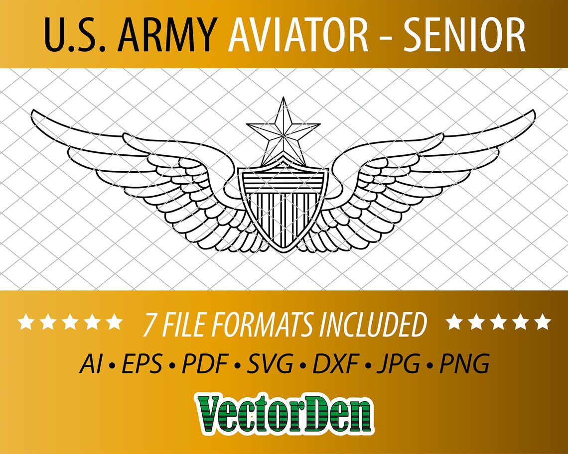 U.S. Army Aviator Badge Senior Vector Aviator Insignia - Etsy