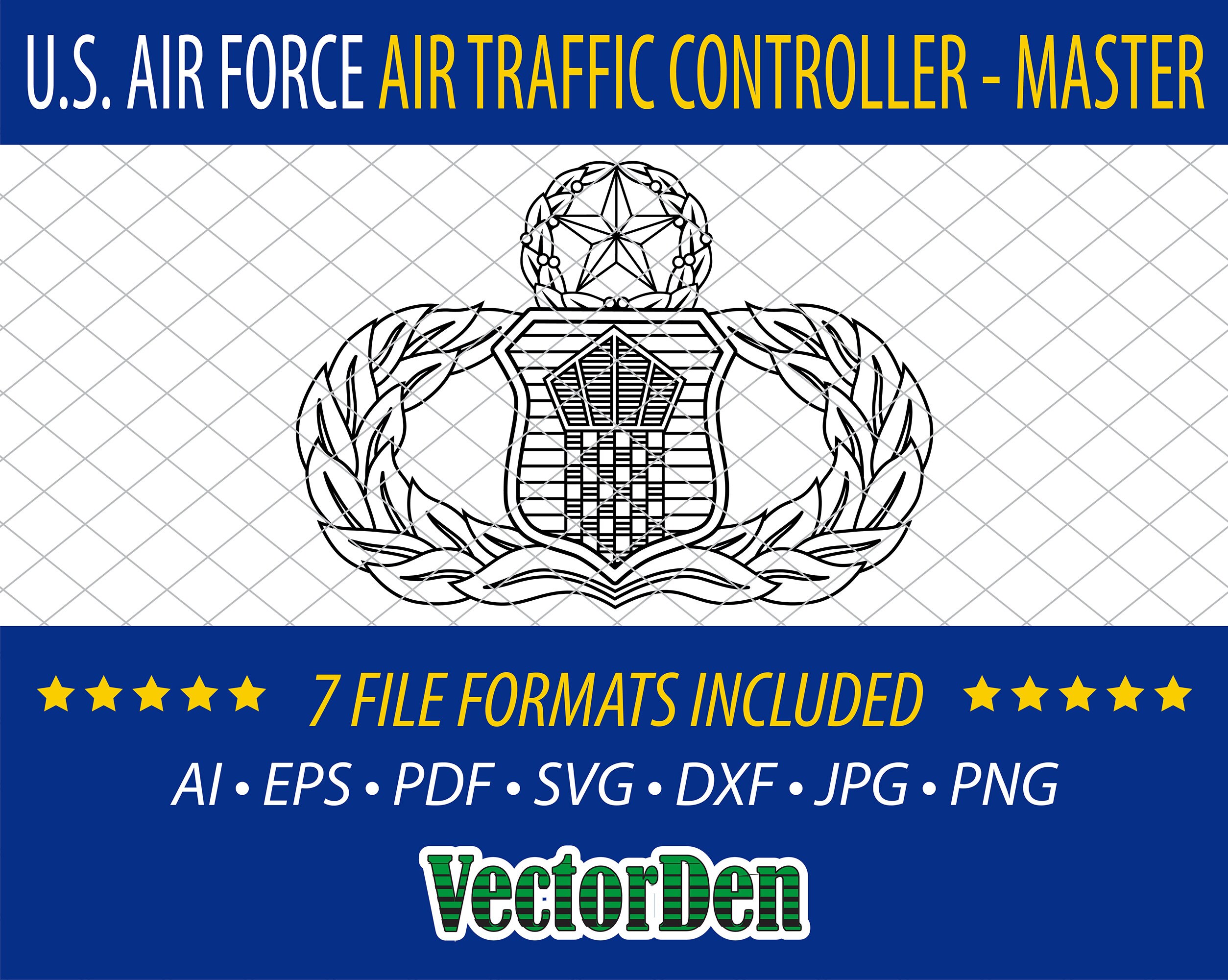 U.S. Air Force Air Traffic Controller Badge - Master - Vector Insignia ...