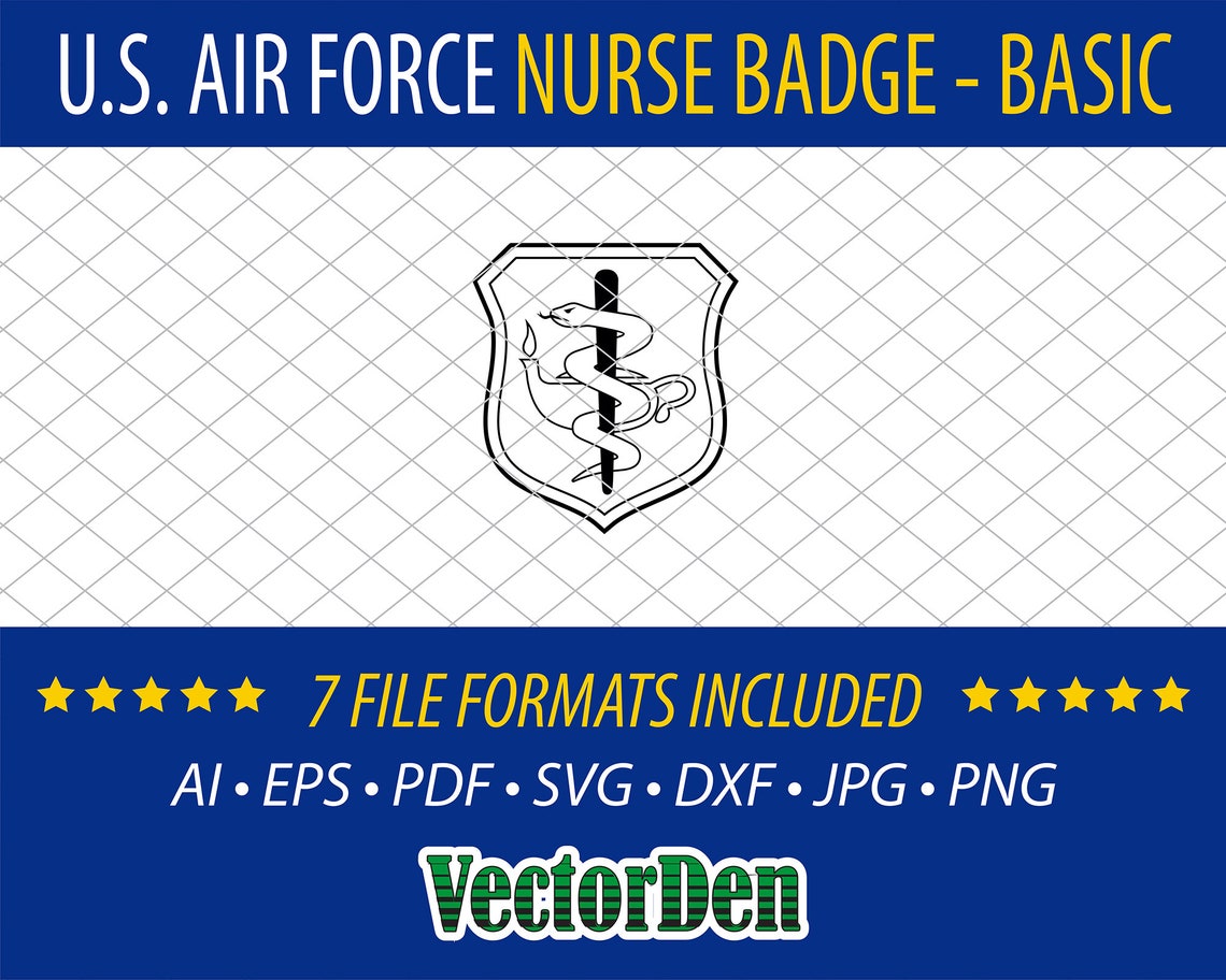 U.S. Air Force Nurse Badge - Basic - Vector Nurse Insignia - Etsy