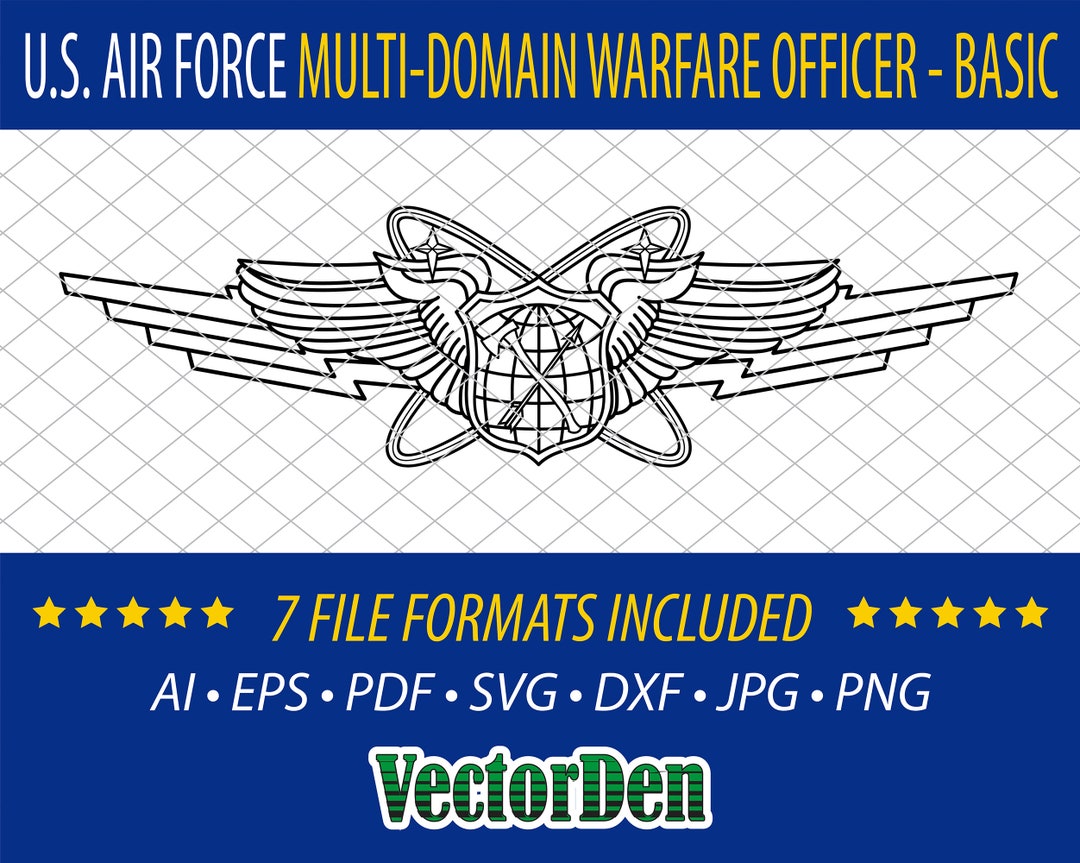 U.S. Air Force Multi-domain Warfare Officer Badge - Basic - Vector ...