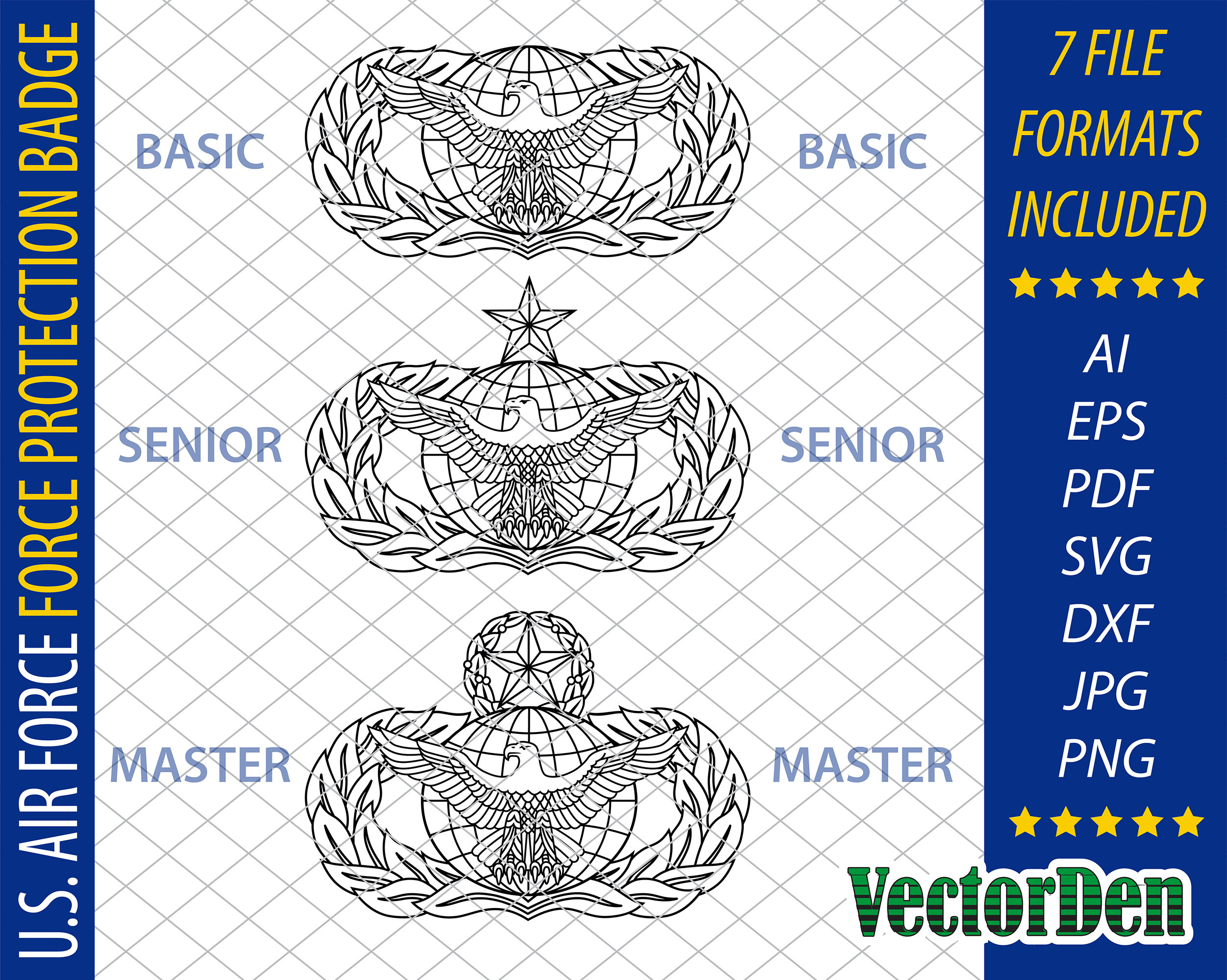U.S. Air Force Force Protection Badge - Set - Vector Insignia - Etsy