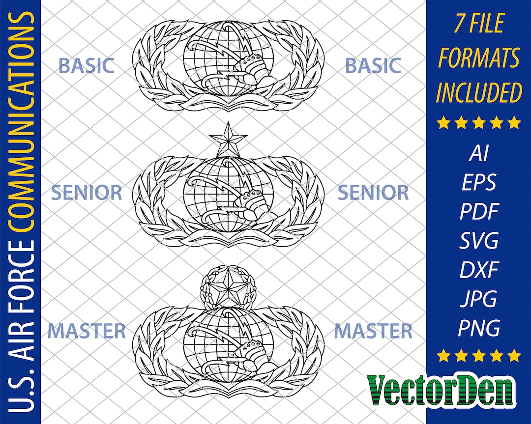 Air Force Communications Badge - Set -vector Insignia - Etsy