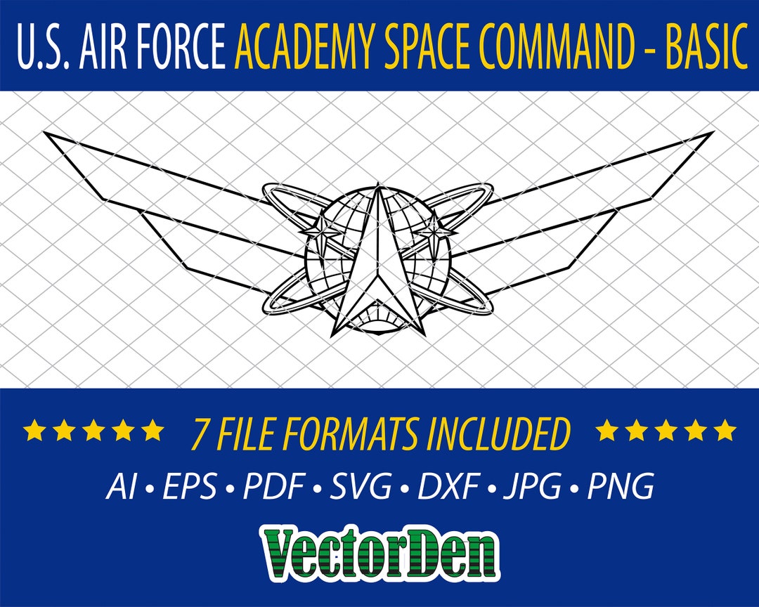 U.S. Air Force Academy Space Command Badge - Basic - Vector Insignia - Etsy