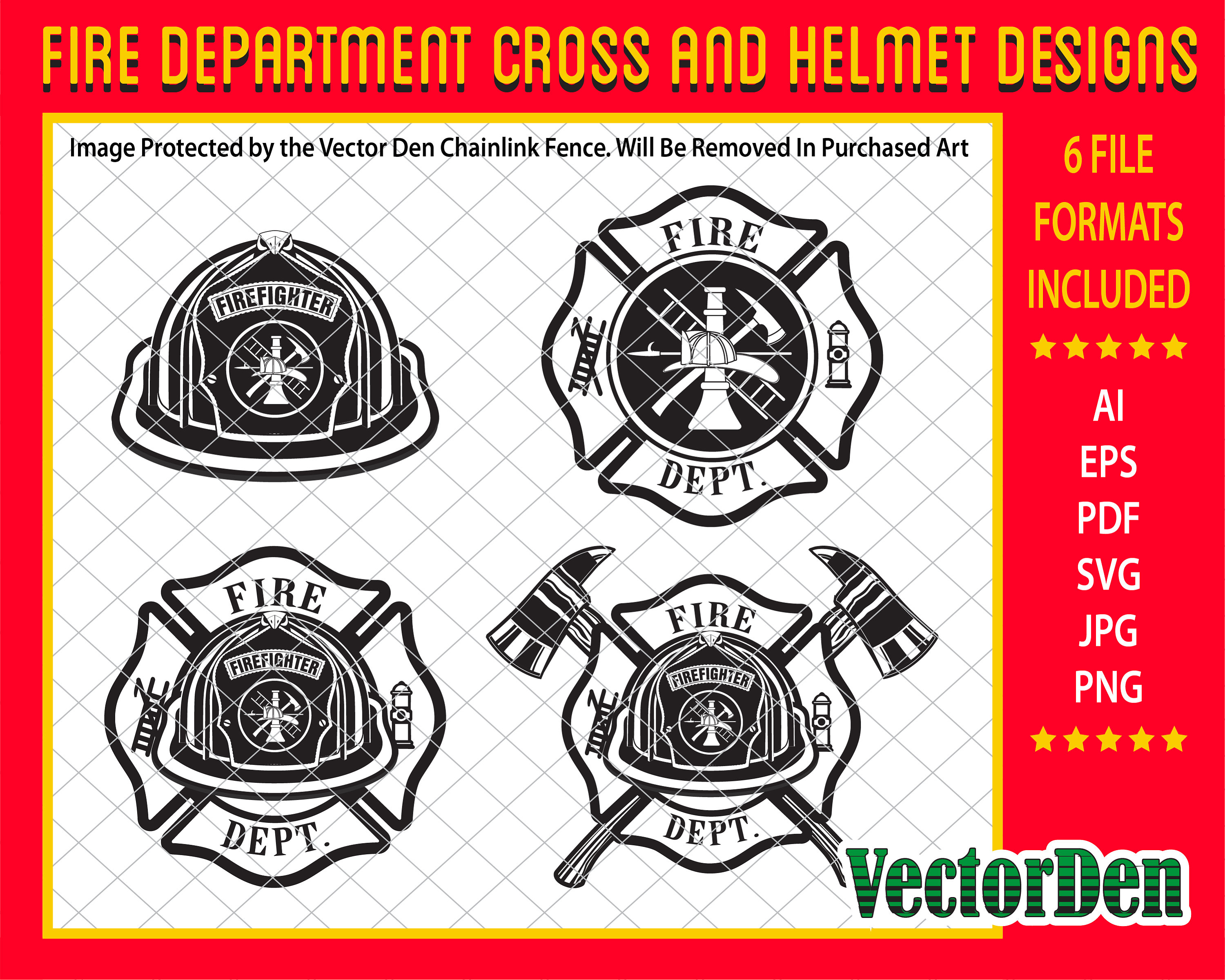 Fire Department Cross and Helmet Designs - Etsy