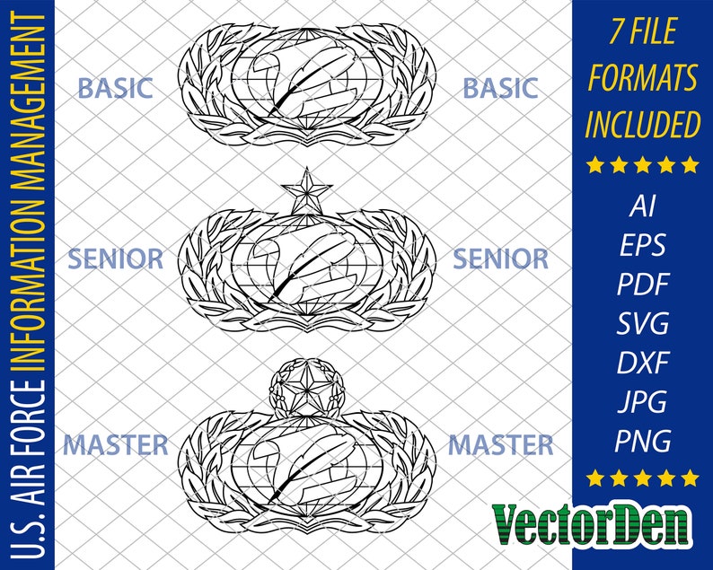 U.S. Air Force Information Management Badge - Set -vector Insignia - Etsy