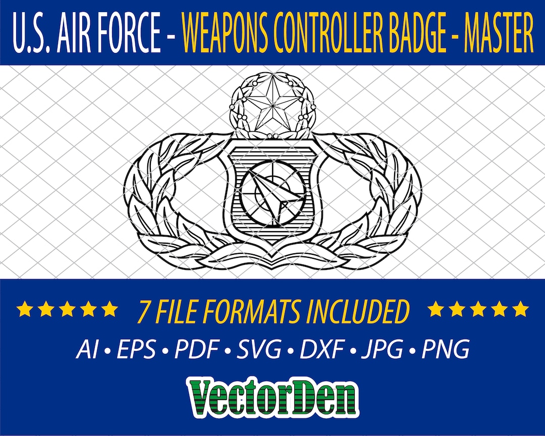 U.S. Air Force Weapons Controller Badge - Master - Insignia Vector Art ...