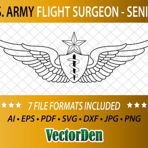 U.S. Army Flight Surgeon Badge - Senior - Vector Insignia - Etsy