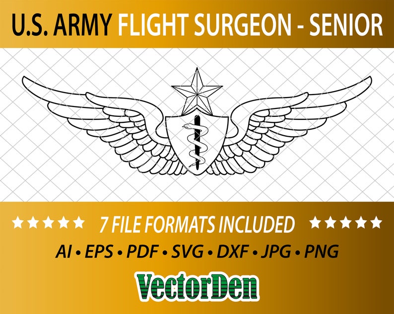 U.S. Army Flight Surgeon Badge - Senior - Vector Insignia - Etsy