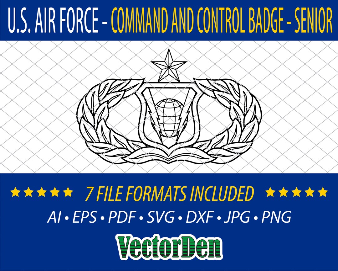 U.S. Air Force Command and Control Badge - Senior - Insignia Vector Art ...