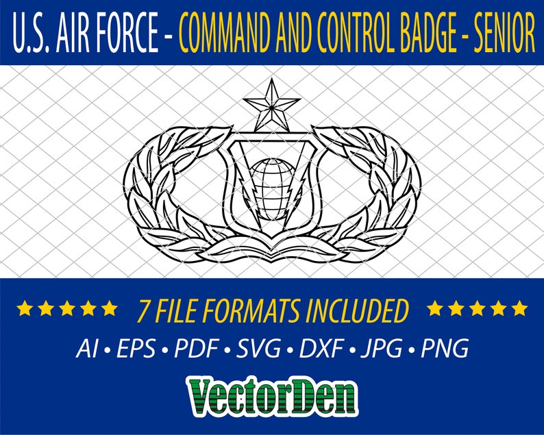 U.S. Air Force Command and Control Badge - Senior - Insignia Vector Art ...