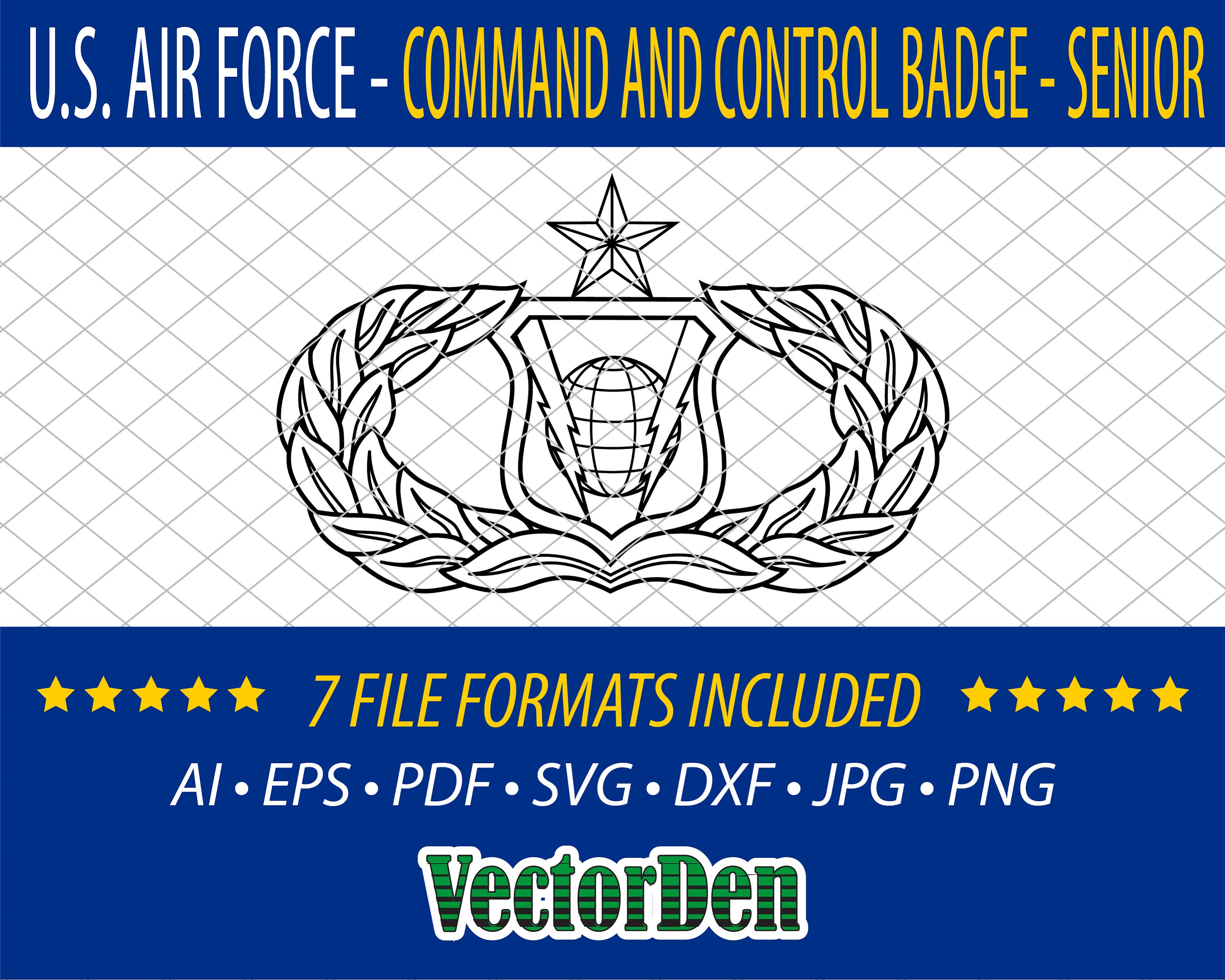 U.S. Air Force Command and Control Badge Senior Insignia Vector Art - Etsy