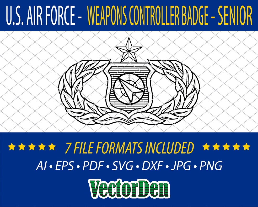 U.S. Air Force Weapons Controller Badge - Senior - Insignia Vector Art ...
