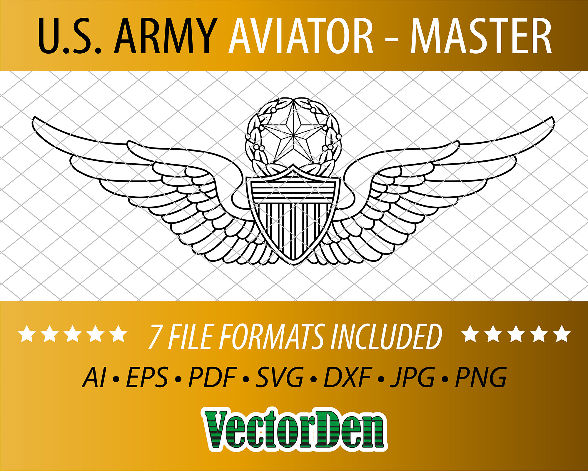 U.S. Army Aviator Badge - Master - Vector Aviator Insignia - Etsy