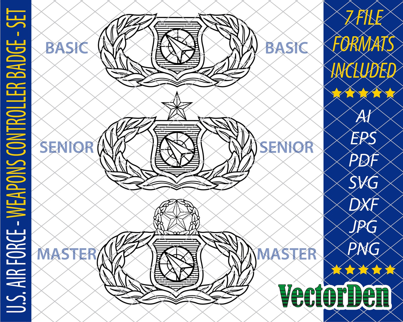 U.S. Air Force Weapons Controller Badge - Set - Insignia Vector Art - Etsy