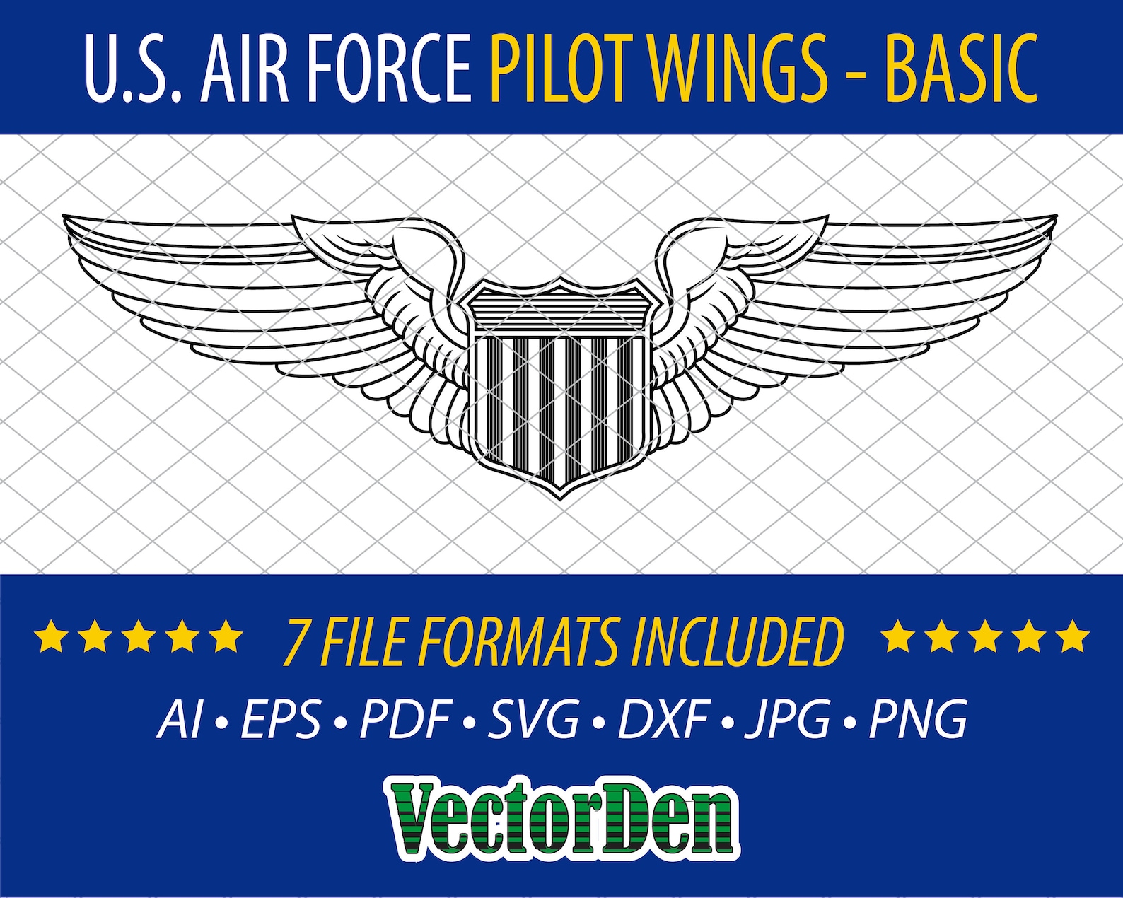 U.S. Air Force Pilot Wings - Basic - Vector Pilot Badge Insignia - Etsy