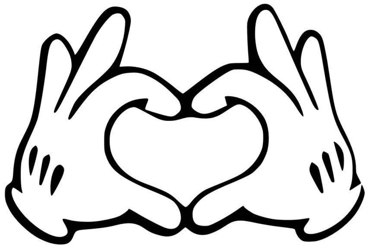 Disney hand heart Vinyl Sticker | Etsy