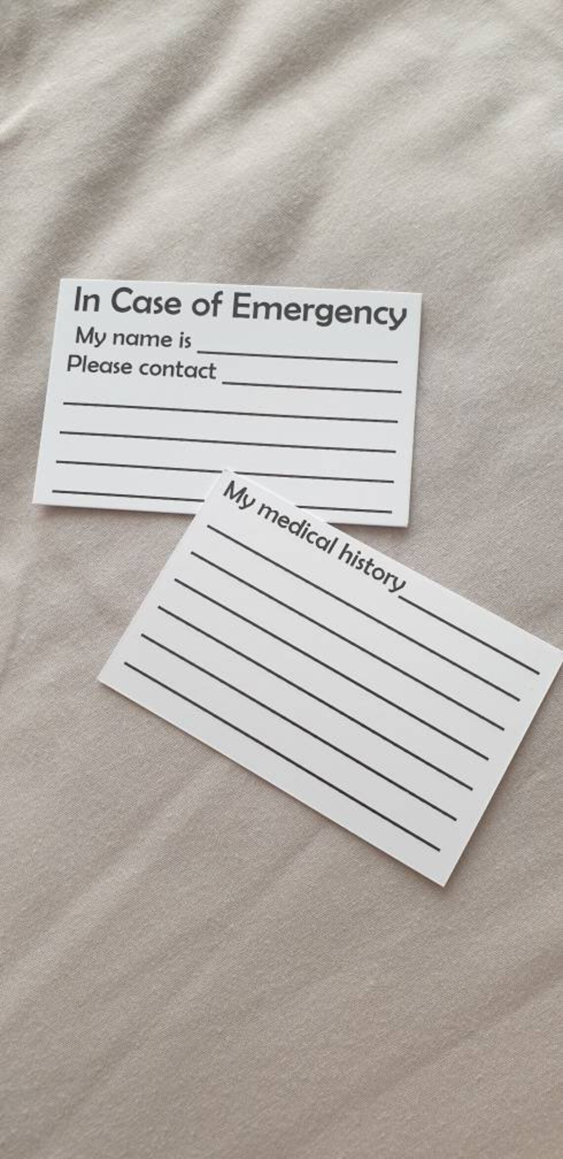 ICE in Case of Emergency Credit Card Sized ID Card. With Space - Etsy