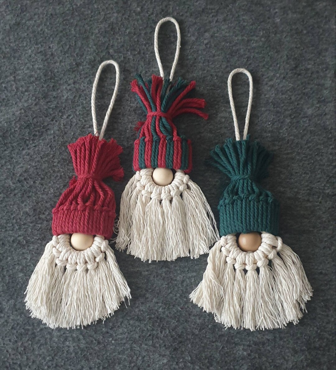 Macrame Santa Gonk - Etsy