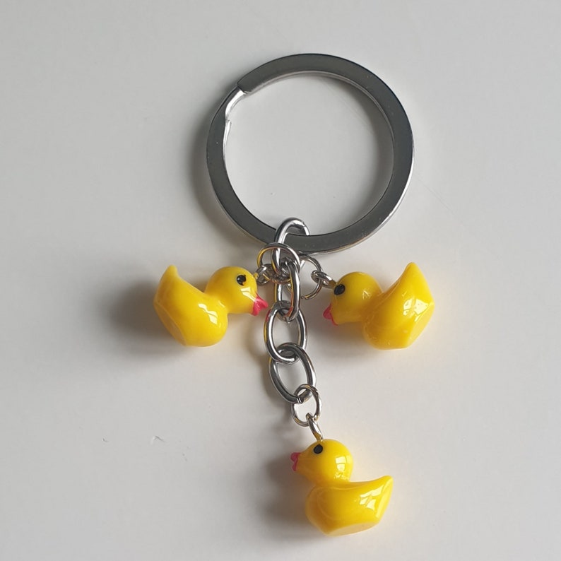 3 Yellow Duck Keyring. Three Yellow Duck Keyring Duck Keychainhandmade ...
