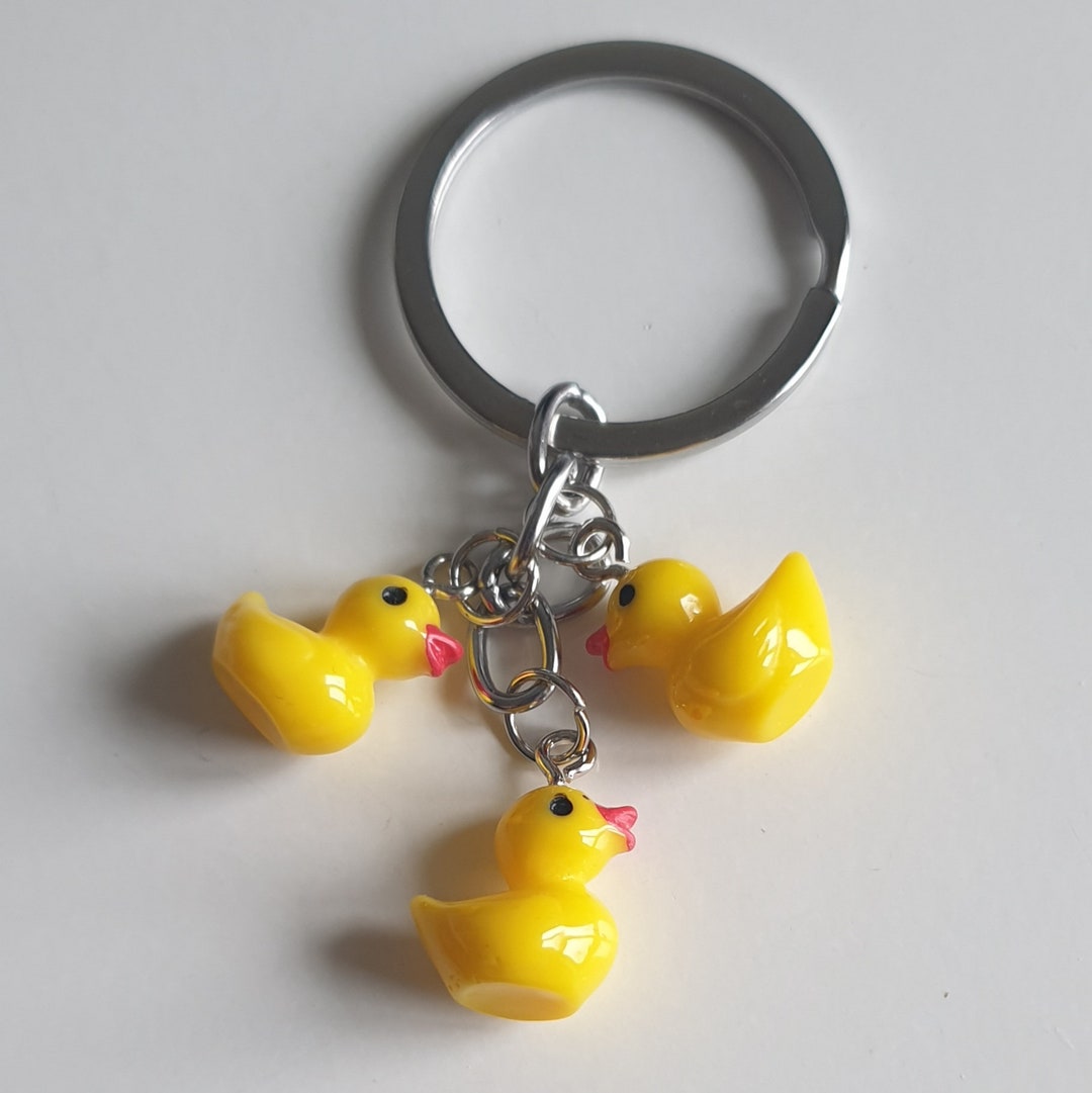 3 Yellow Duck Keyring. Three Yellow Duck Keyring Duck Keychainhandmade ...