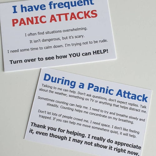 Panic Disorder panic Attack Awareness Medical ID Card - Etsy
