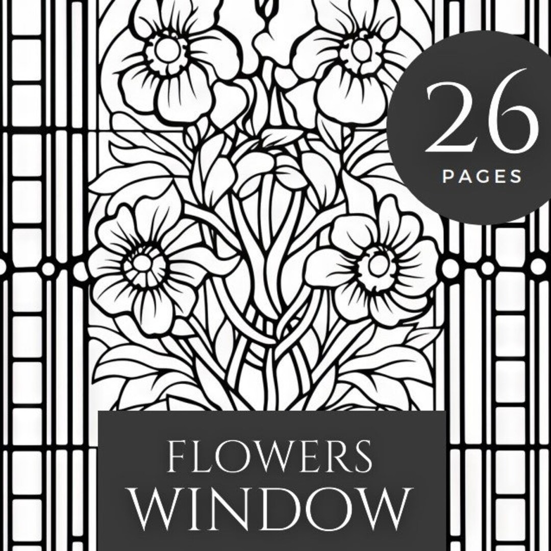 Stained Glass Window Flowers Volume 2 Colouring Book Download, Print at ...